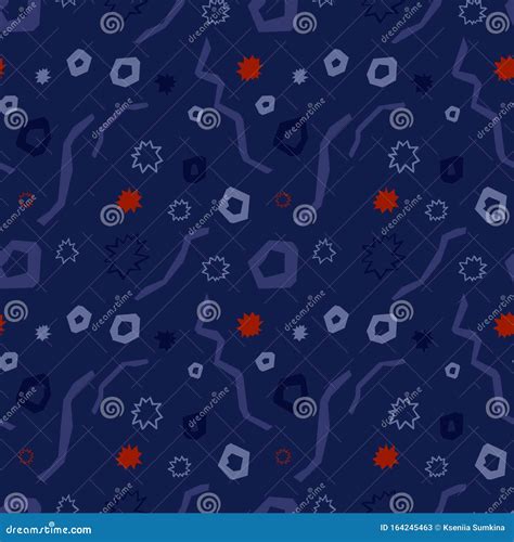 Angular Seamless Pattern With Stars And Lines Stock Illustration