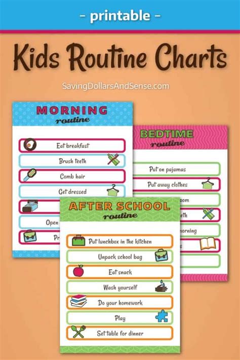 Free printable after school visual routine chart for kids – Artofit
