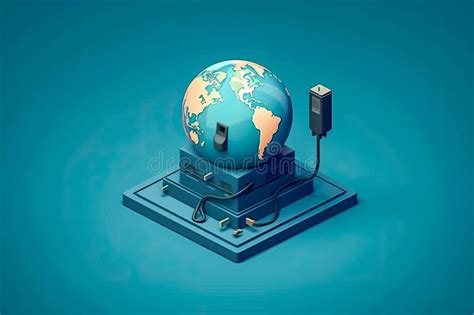 Illustration Of Globe With Socket On Computer Circuit Board Concept Of Green Energy And Ecology