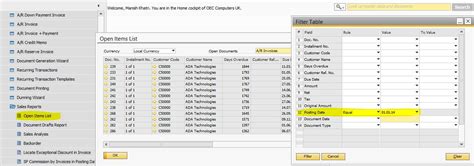 Open Invoices On Specific Date In Sap B1 Sap Community