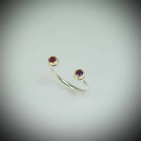 Sterling Silver Stacking Ring With 14k Bezel And Ruby — Kat Gannon Designs