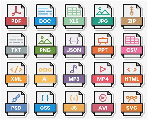 Premium Vector Document File Format Folder Pdf Doc Xls  Zip Txt