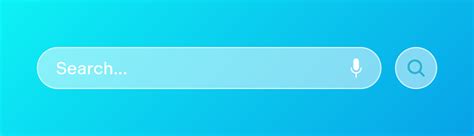 투명한 검색 창 검색 상자 주소 표시 줄 및 텍스트 필드가있는 인터넷 브라우저 엔진 Ui 디자인 웹 아이콘과 푸시 버튼이 있는 웹사이트 인터페이스 요소 벡터 그림 에