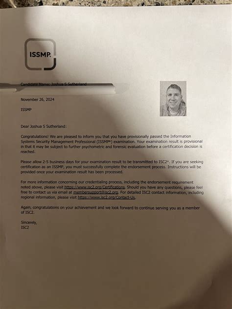 Josh Sutherland Cissp Ccsp On Linkedin Excited To Share That I Took And Provisionally Passed