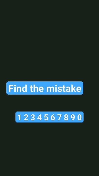 Find The Mistake Youtube