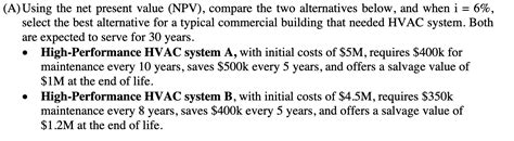 Solved A Using The Net Present Value NPV Compare The Chegg