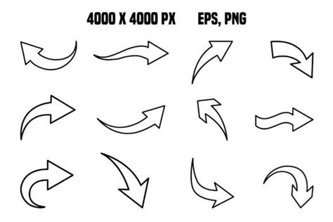 Set Of Curved Vector Arrows Graphic By YuliDor Creative Fabrica