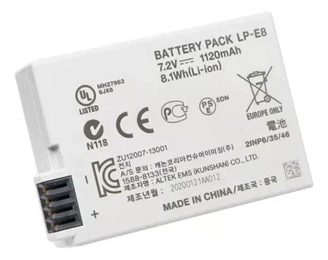 Bat Lp E8 Original Lp E8 T2i T3i T5i Kiss X4 X5 Nova Parcelamento Sem