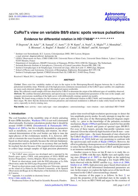 pdf corot s view on variable b8 9 stars spots versus pulsations