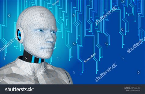 Ai Technology Robot Background Vector Illustration Stock Vector