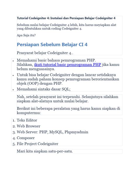 Tutorial Codeigniter 4 Pdf