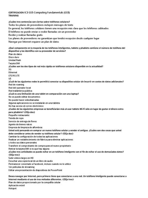 Certificacion Ic3 Gs5 Computing Fundamentals Pdf Teléfonos Móviles