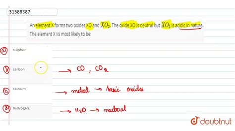 The Oxide Of Metal X Has The Formula Xo
