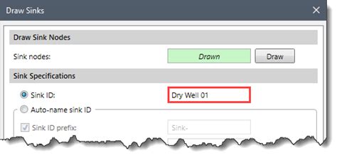 Draw And Assign Sinks Command Civilgeo Knowledge Base