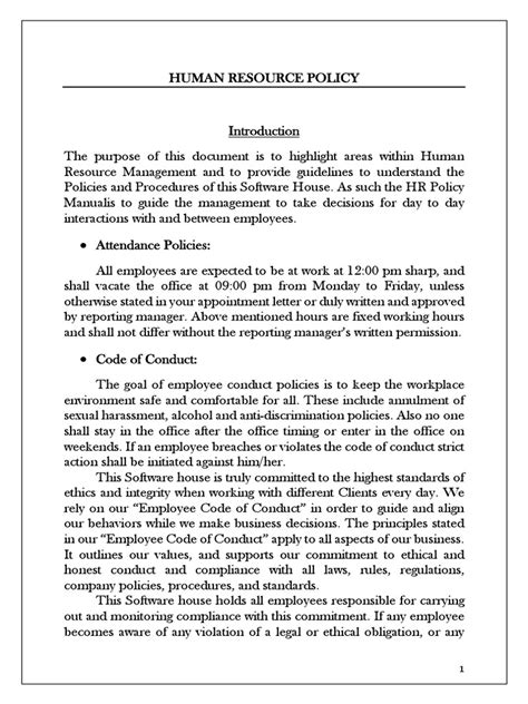 Hr Policy Software House Pdf Employment Labor Hr Policy Software House Pdf Employment Labor