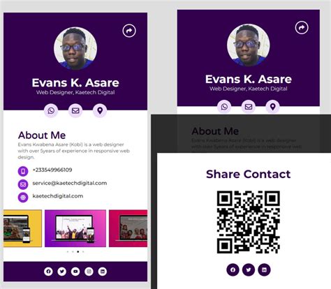 Digital Business Card Elementor Template Kaetech Digital