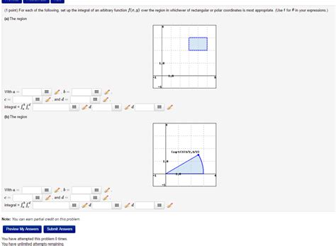 Solved For Each Of The Following Set Up The Integral Of An