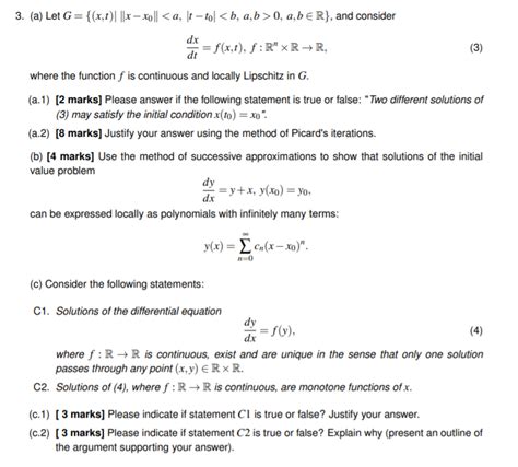 Solved 3 A Let G X T X Xo 0 A B E R And Chegg Com