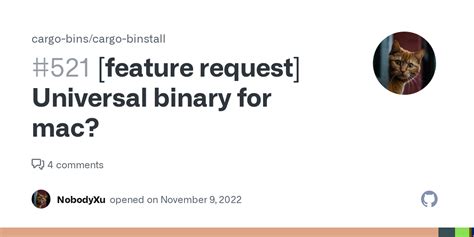 Feature Request Universal Binary For Mac · Issue 521 · Cargo Bins