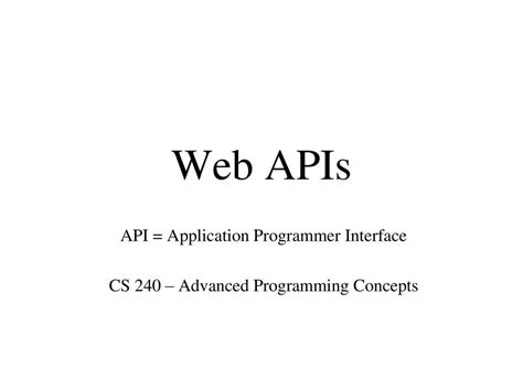 web apis api application programmer interface ppt download