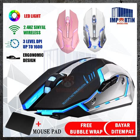 Jual Gaming Mouse Led Wireless Dpi Mouse Gaming Led Murah Wireless Three Gear Optical