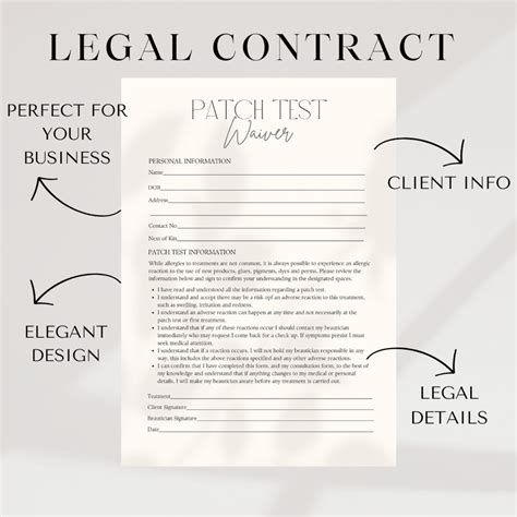 Editable Patch Test Waiver Form Canva Template For Skin Sensitivity Agreement Skin Allergy