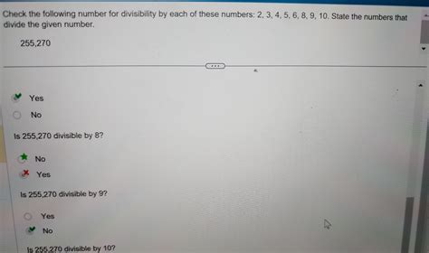 Solved Check The Following Number For Divisibility By Each Chegg Com