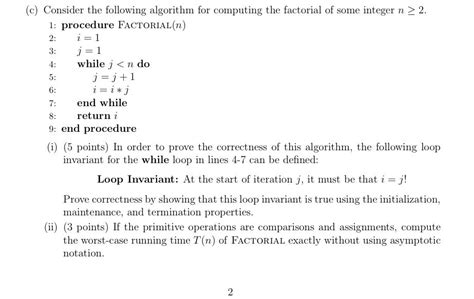 Solved C Consider The Following Algorithm For Computing Chegg