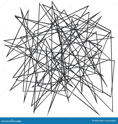 Chaotic Random Irregular Edgy Lines Abstract Geometric Background With Broken Curves For