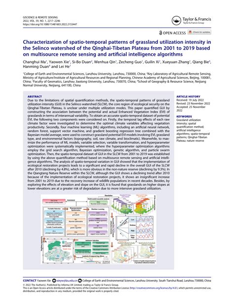 Pdf Characterization Of Spatio Temporal Patterns Of Grassland