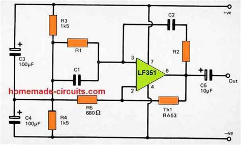 Sine Wave Generator Circuit Using Op Amp