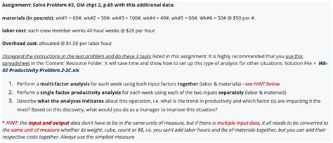 assignment solve problem 2 om chpt 2 p 65 with