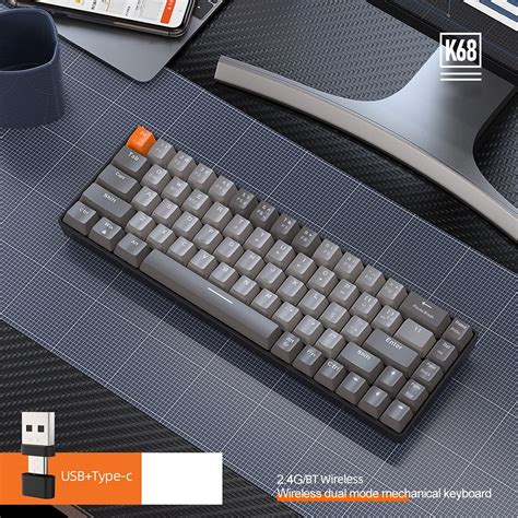 Teclado mecánico K Puerto USB Tipo C Teclado de computadora inalámbrico de modo dual Walmart