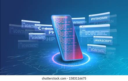 Software Development Programming Coding Vector Concept Stock Vector