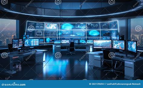 high tech computer lab for data analytics with a lot of dashboards in
