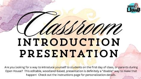 Thematic Editable Classroom Introduction Modern By Sassy Llama
