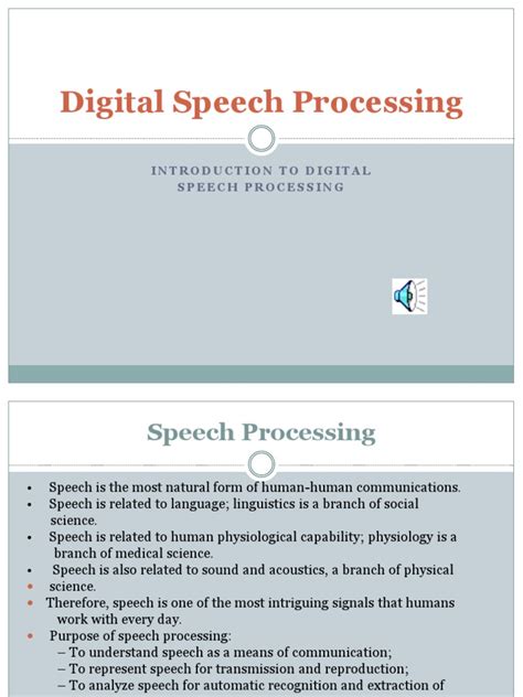 digital speech processing pdf digital signal processing speech