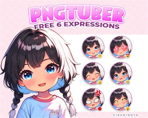 PNG Tuber Adorable PNG Tuber With Braided Hair Wearing A Blue Outfit For Fun Streaming Get 6