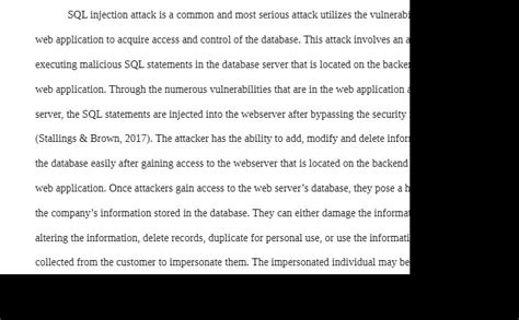 Solved Sql Injection Attack Is A Common And Most Serious Attack Utilizes Course Hero
