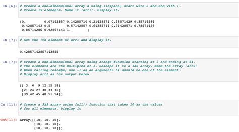 Solved In Create A One Dimensional Array A Using Chegg