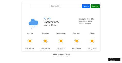 Weather App Codesandbox