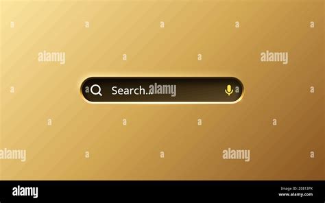 search bar golden style search text input vector stock vector image
