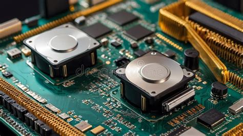 Essential Computer Hardware Icons Cpu Ram Hard Drive And Motherboard Stock Illustration