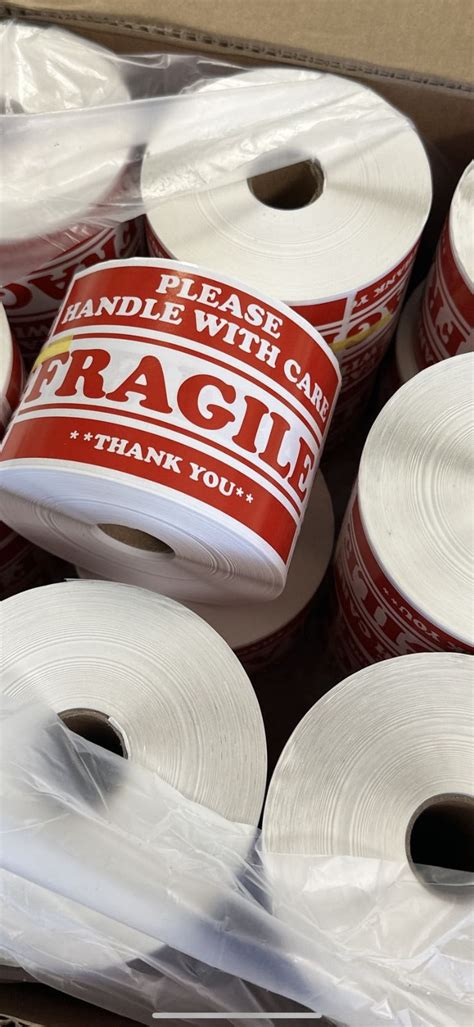 Fragile Labels 3x5 Inch Delfy Inc