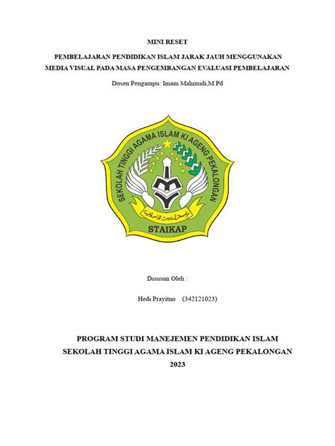 Mini Riset Pendidikan Islam Pdf