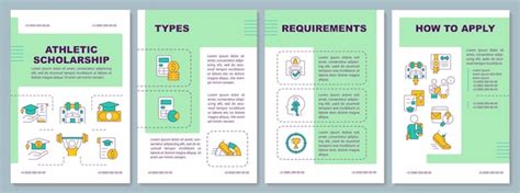 Premium Vector Green Athletic Scholarship Brochure Template Leaflet Design With Thin Linear