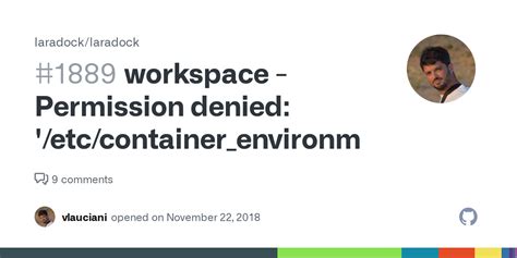 Workspace Permission Denied Etccontainerenvironment · Issue