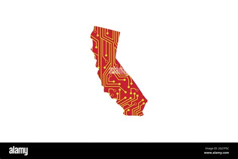 California Country Map Tech Networking Icon Logo Design Illustration