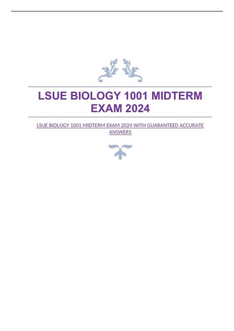 Lsue Biology 1001 Midterm Exam 2024 With Guaranteed Accurate Answers Lsue Biology 1001 Stuvia Us