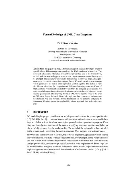 Pdf Redesign Of Uml Class Diagrams A Formal Approach